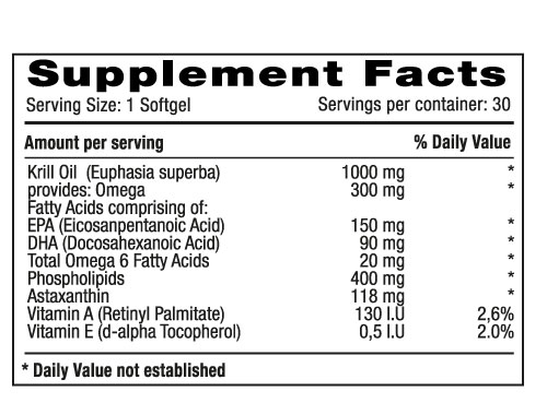 Krill Oil 1000 mg x 30 Softgels - Tienda Online MNS