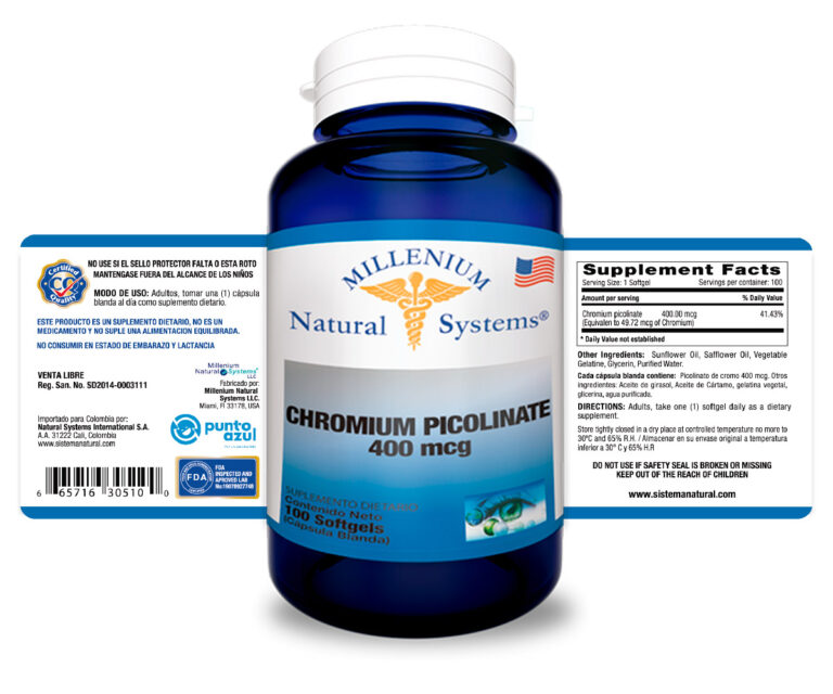 Chromium Picolinate 400 mcg x 100 Softgels - Tienda Online MNS
