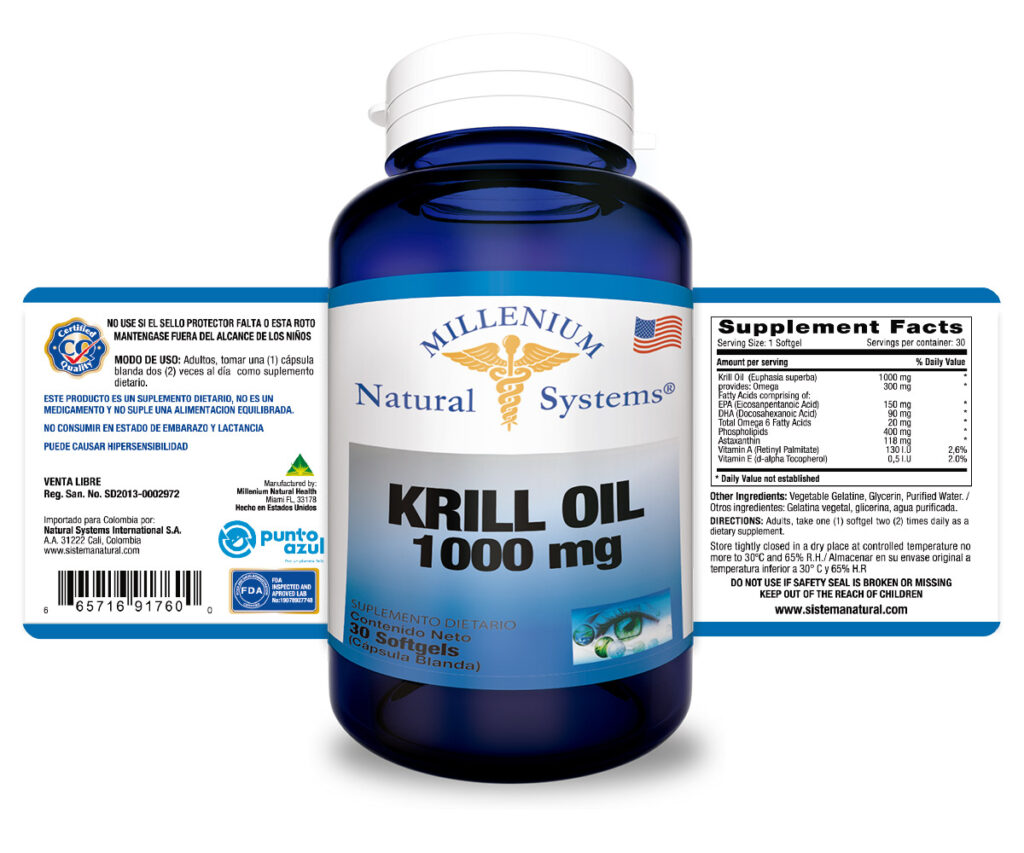 Krill Oil 1000 mg x 30 Softgels - Tienda Online MNS