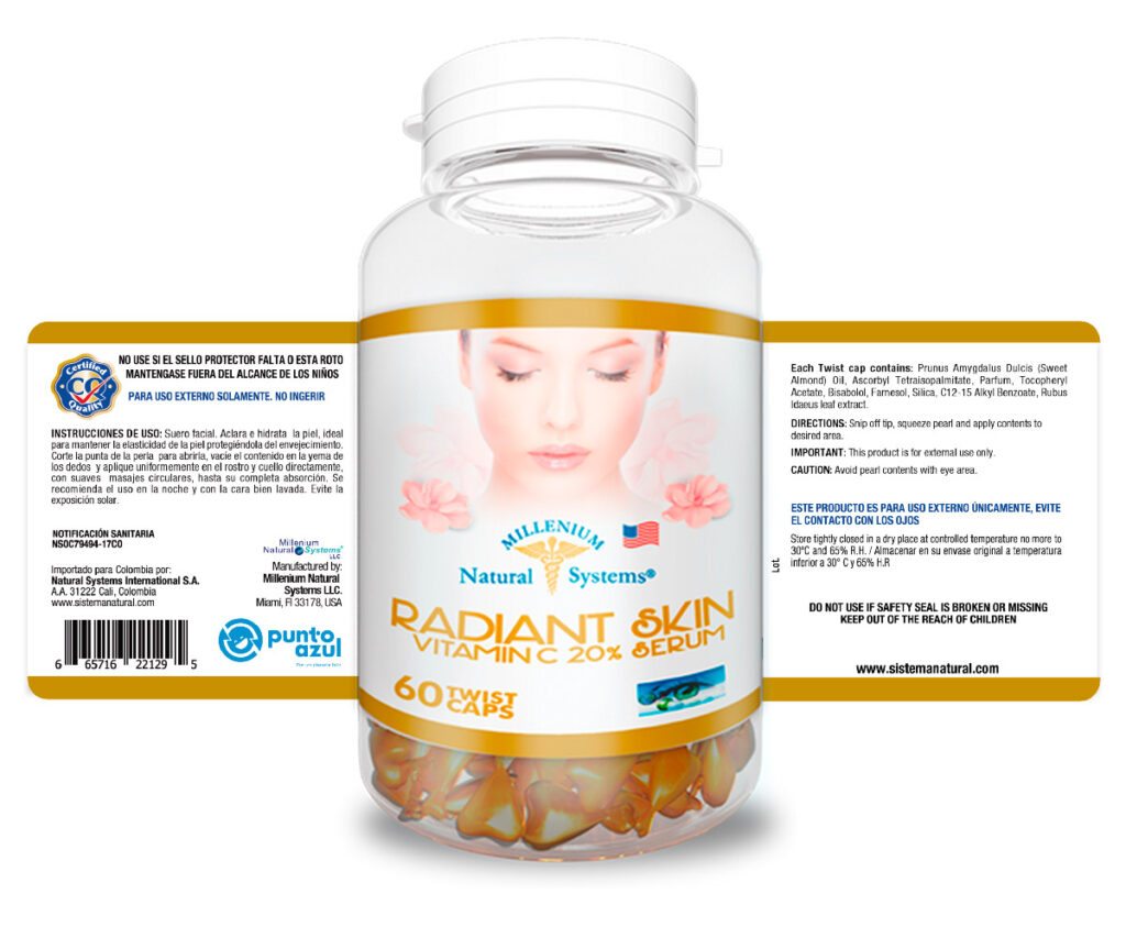 Radiant Skin Vitamin C & Serum x 60 Twist Caps - Tienda Online MNS